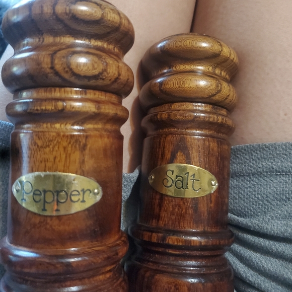 Kitchen | Himark Salt Shaker Pepper Grinder Wood 6 Vintage Taiwan ...
